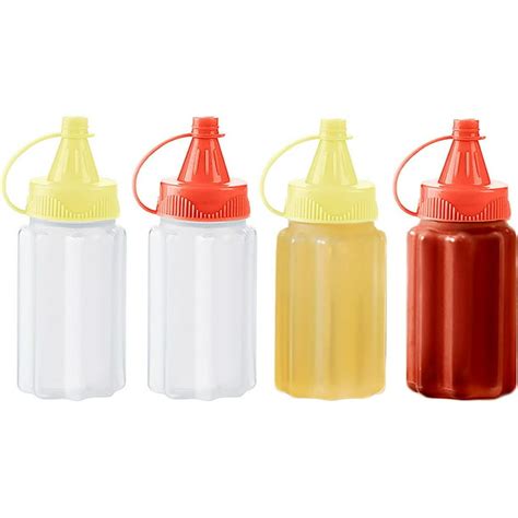 4 Pieces Mini Condiment Bottles 30ml Samll Ketchup And Mustard Bottle