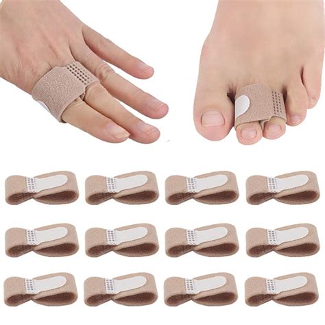 12 Pieces Broken Toe Wraps Hammer Toe Straightener Fabric Toe Splint