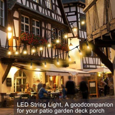 48 Ft Outdoor String Lights Weatherproof Commercial String Lights With