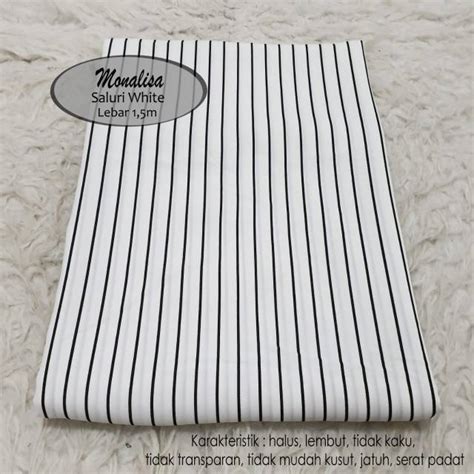 Jual KAIN MONALISA SALURI WHITE HARGA PER 0 5 METER Shopee Indonesia