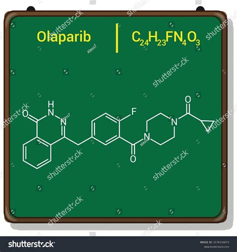Chemical Structure Olaparib C24h23fn4o3 Stock Vector Royalty Free