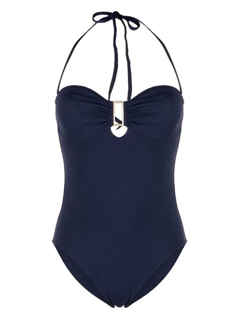 Melissa Odabash Como Halterneck Swimsuit Blue Editorialist
