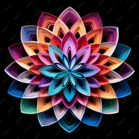 Premium Photo Illustration Of Flower Petals Colorful Fibonacci