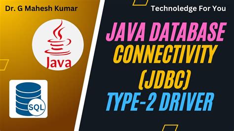 Java Database Connectivity Jdbc Type 2 Driver Youtube