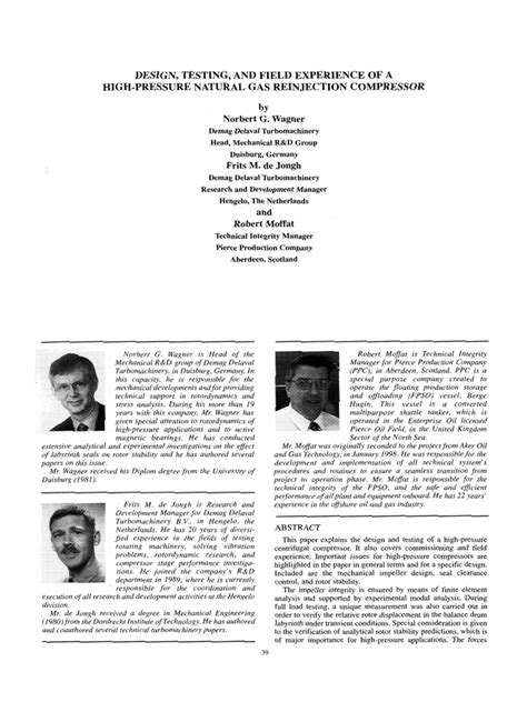 Technical Paper Design Testing And Field Experience Of High Pressure Natural Gas Injection