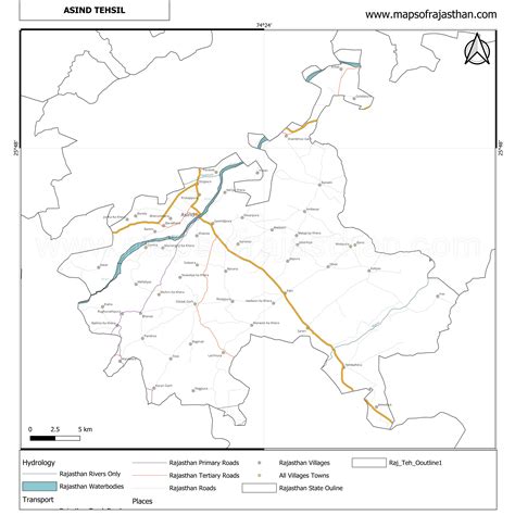 Asing Tehsil Map Mapsofrajasthan