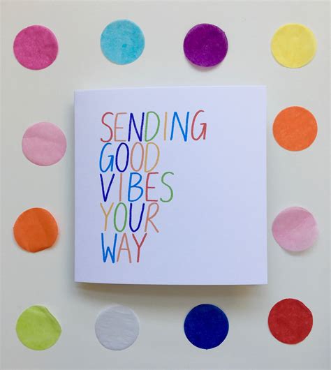 Sending Good Vibes Your Way Greetings Card Etsy