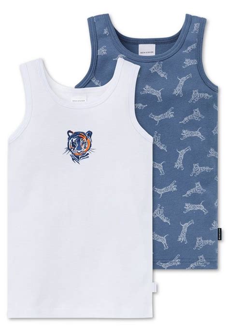 Schiesser Unterhemd Easy Tiger Set 2 St 2er Pack Jungen Unterhemd