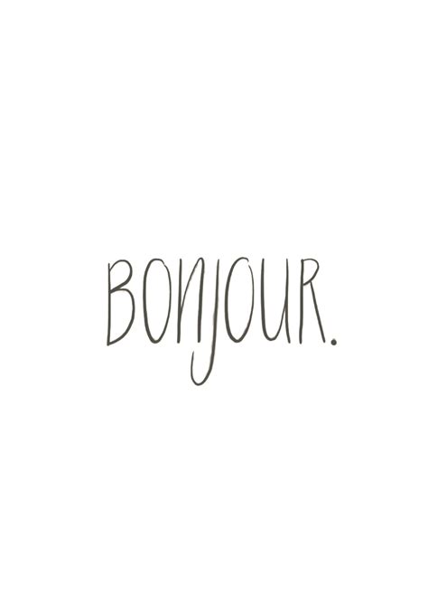 Frankrijk poster: Handgetekende Franse muurdecoratie ‘Bonjour’