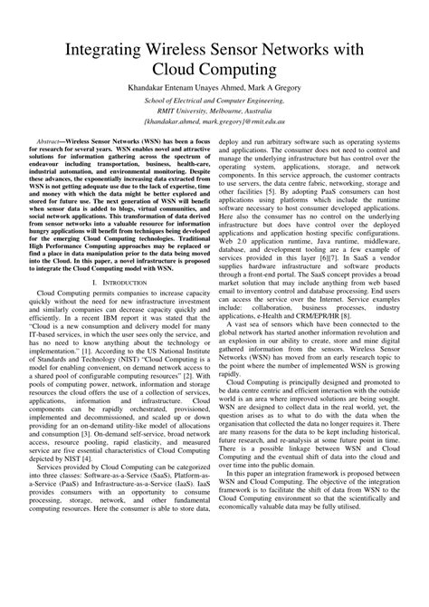 Pdf Integrating Wireless Sensor Networks With Cloud Computing