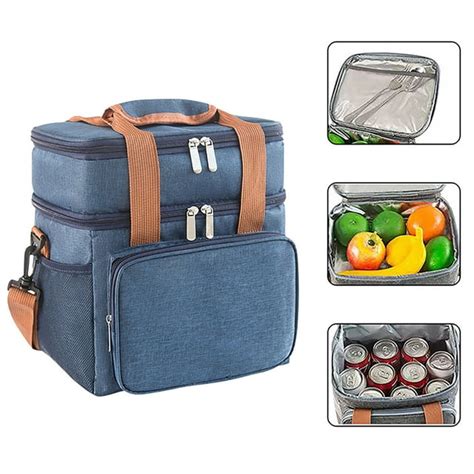 Insulated Large Lunch Box Double Heavy Duty Durable Lunch Bag Leak