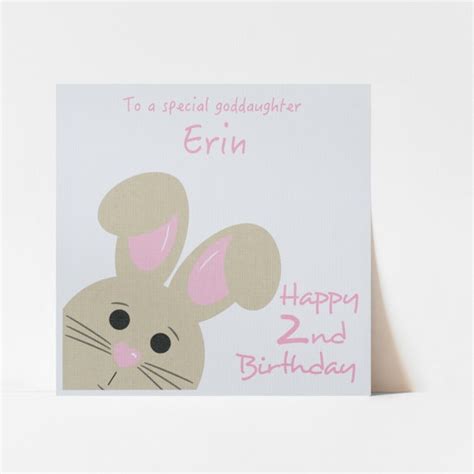 Granddaughter 2nd Birthday Card Personalised Cute Bunny Card Etsy Uk