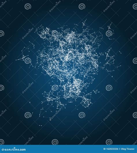 Connected Polygons Plexus Geometric Background Digital Data
