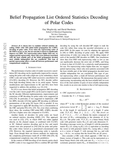 Pdf Belief Propagation List Ordered Statistics Decoding Of Polar Codes