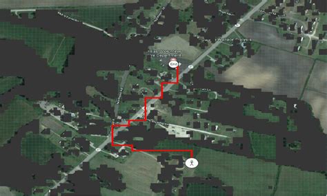 Grid Based Maze Overlay Indicating Real World Route Cartersville