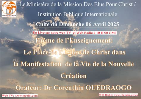 Culte Du Dimanche 06 Avril 2025 Mec Ibi Tv
