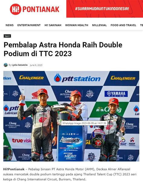 Pembalap Astra Honda Raih Double Podium Di TTC 2023 Astra Motor