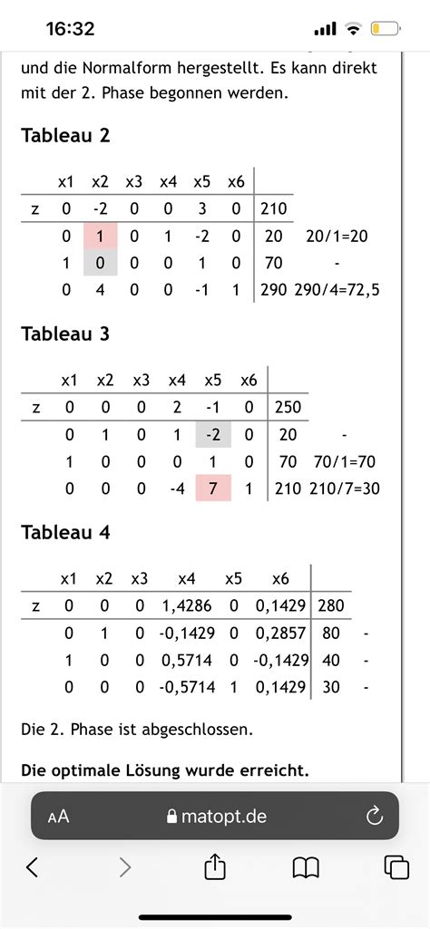 Simplex Algorithmus Mathematik Logik Gaußverfahren