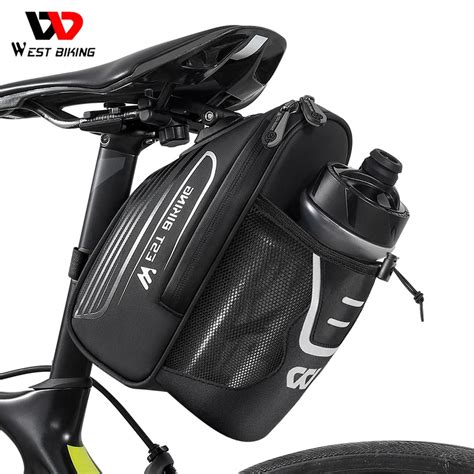 West Biking 물병 홀더 자전거 가방 16l 방수 자전거 안장 팩 사이클 언더 시트 백 폴드 로드 Mtb 액세서리