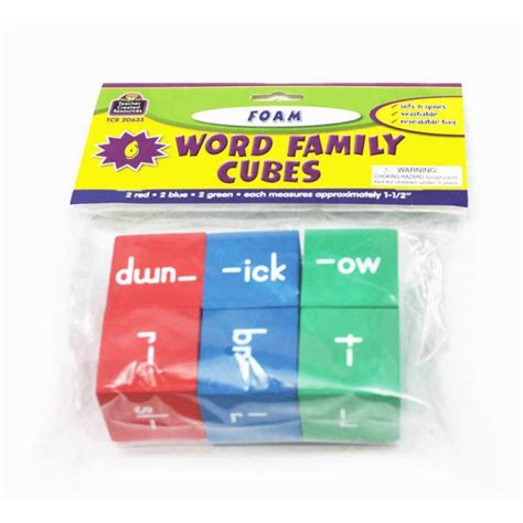 Teacher Created Resources Foam Word Families Cubes Tcr20633