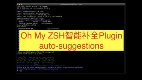 Oh My Zsh好用的plugin介绍：git，auto Suggestions Youtube