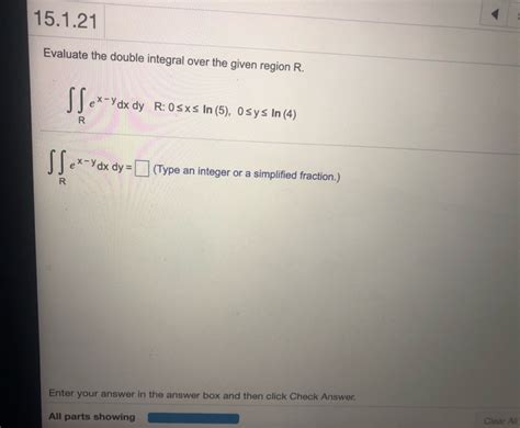 Solved 15121 Evaluate The Double Integral Over The Given