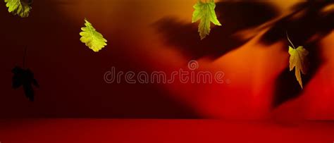 Autumn Seasonal Background With Falling Leaves 3d Stock Illustration