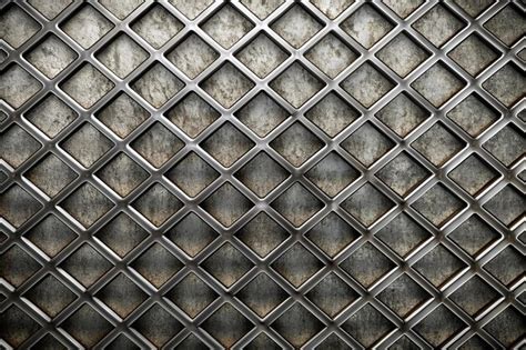 Premium Photo Twolayer 3d Metal Lattice On Gray Concrete Background