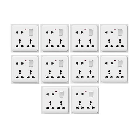 Bundle Of 10 Pieces Multi Function Universal Wall Socket 8 Pin Socket Bd