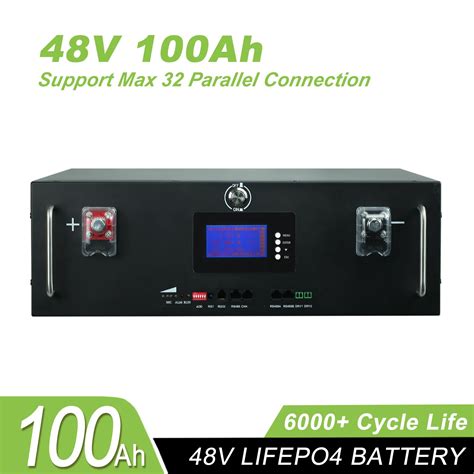 48V 100Ah 200ah LifePO4 Battery Built In BMS 5 12kWh 32 Parallel CAN