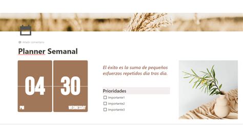 Planner Semanal Notion