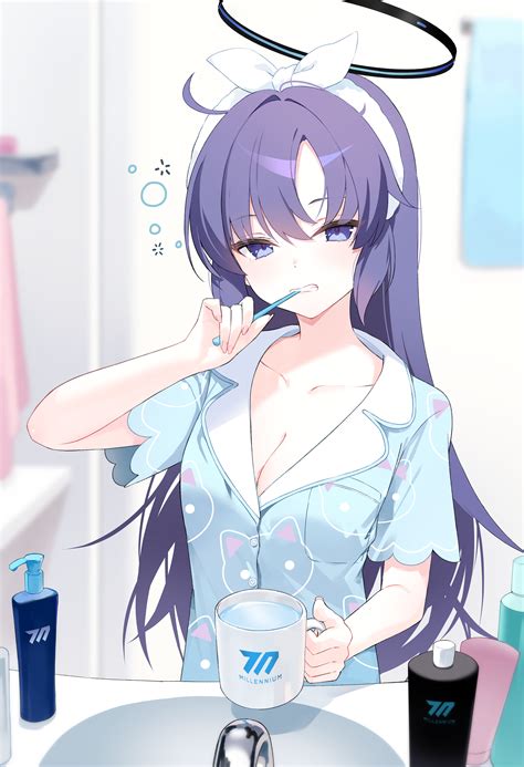 Lisu Yuuka Blue Archive Yuuka Pajamas Blue Archive Blue