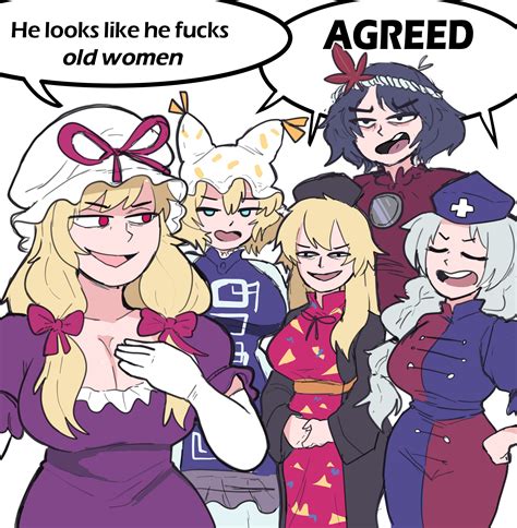 He Looks Like He Fucks Old Women Yagokoro Eirin Yakumo Yukari Junko Touhou Yukari
