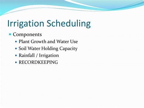 Ppt Irrigation Scheduling Overview And Tools Powerpoint Presentation