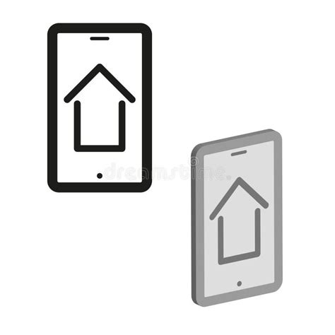 Mobile Real Estate App Icon With Home Symbol Stock Vector