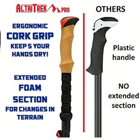 Altaitrek Pro Telescopic Carbon Fiber Trekking Poles With Quick Locking