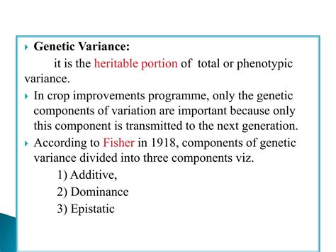 Different Variance Components In Genetics PPT