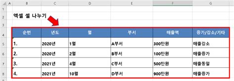 엑셀 셀 나누기 칸 나누기 정말 간단 네이버 블로그