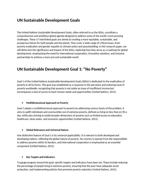 Un Sustainable Development Goals Pdf