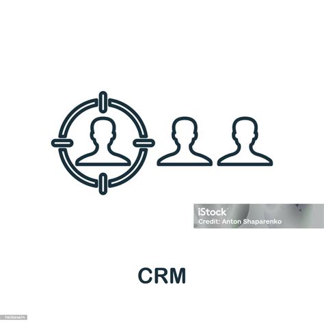 Crm 大綱圖示業務管理圖示集合中的細線概念元素移動應用和網路使用的創意 Crm 圖示向量圖形及更多人圖片 人 剪裁圖 商務 Istock