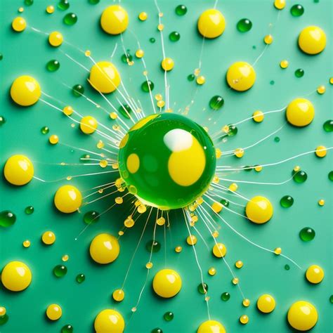 Premium Photo A Green Cell With Yellow And Green Dots On Its Surface