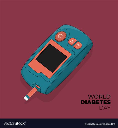 Glucometer In Cartoon Design With Green Royalty Free Vector