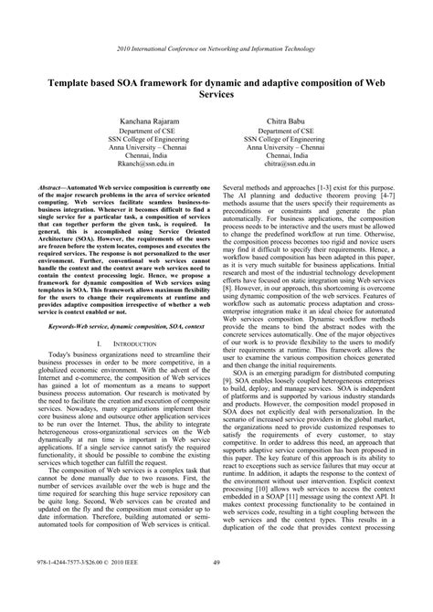 PDF Template Based SOA Framework For Dynamic And Adaptive Composition Of Web Services