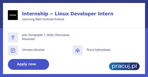Oferta Pracy Internship Linux Developer Intern Samsung Randd Institute