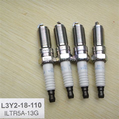 4 PCS Iridium Spark Plug ILTR5A13G L3Y218110 for Mazda 3 5 6 CX 7 ...