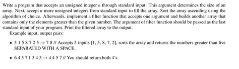 Solved Write A Program That Accepts An Array Next Accept N
