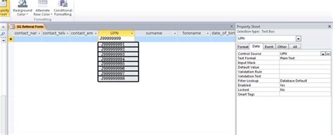 Database MS Access Loading Values From A Different Table To Control Source In Datasheet Form