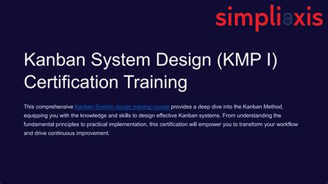 Kanban System Design KMP I Certification Training Pptx