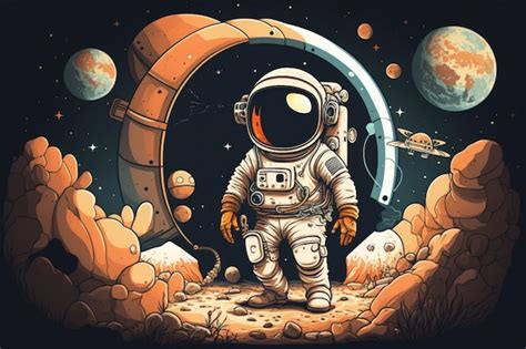 Premium Photo Astronaut And Space Exploration Theme