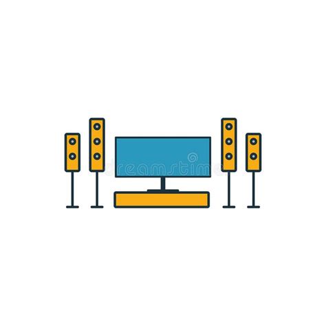 Home Theater Icon Set Four Elements In Diferent Styles From Household Icons Collection Stock